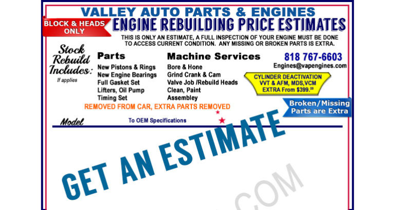 Engine Rebuilding Prices - Vintage to Current Rebuild Estimates