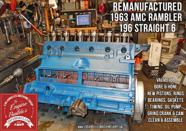 63' AMC Rambler 196 3.2 Remanufactured Engine - Los Angeles Machine ...